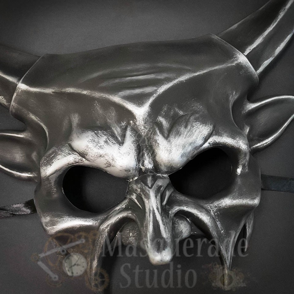 Devil Horns Satanic Demon God Costume Prop Halloween Masquerade Mask ...