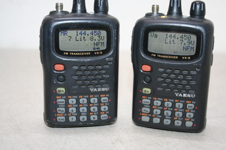 Yaesu VX-5R Ham Radio Tri-Band FM Handheld Transceiver Powers On ...