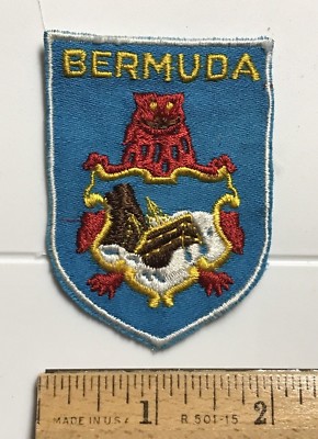 Bermuda Coat of arms Crest Red Lion Shipwreck Shield Souvenir Patch ...