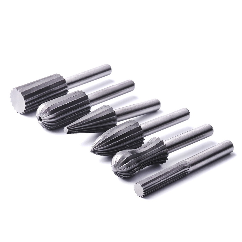6pcs 6mm Steel Rotary Burr File Set for Metal Wood Stone Grinding Drill ...
