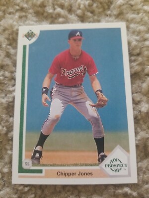 CHIPPER JONES 1990 UPPER DECK TOP PROSPECT CARD #55 ATLANTA BRAVES ...