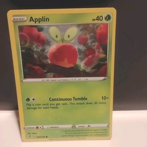Pokemon Promo card Applin 020/192 LP-EX Cosmos Holo Promo Pokemon Card ...