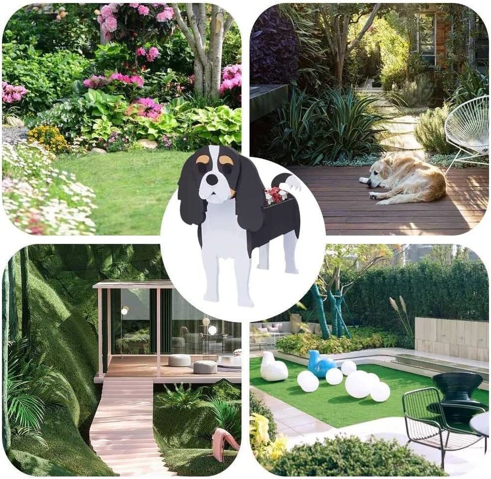 Garden Pots Rough Collie Shaped Flower Pot Outdoor Garden Planters ...