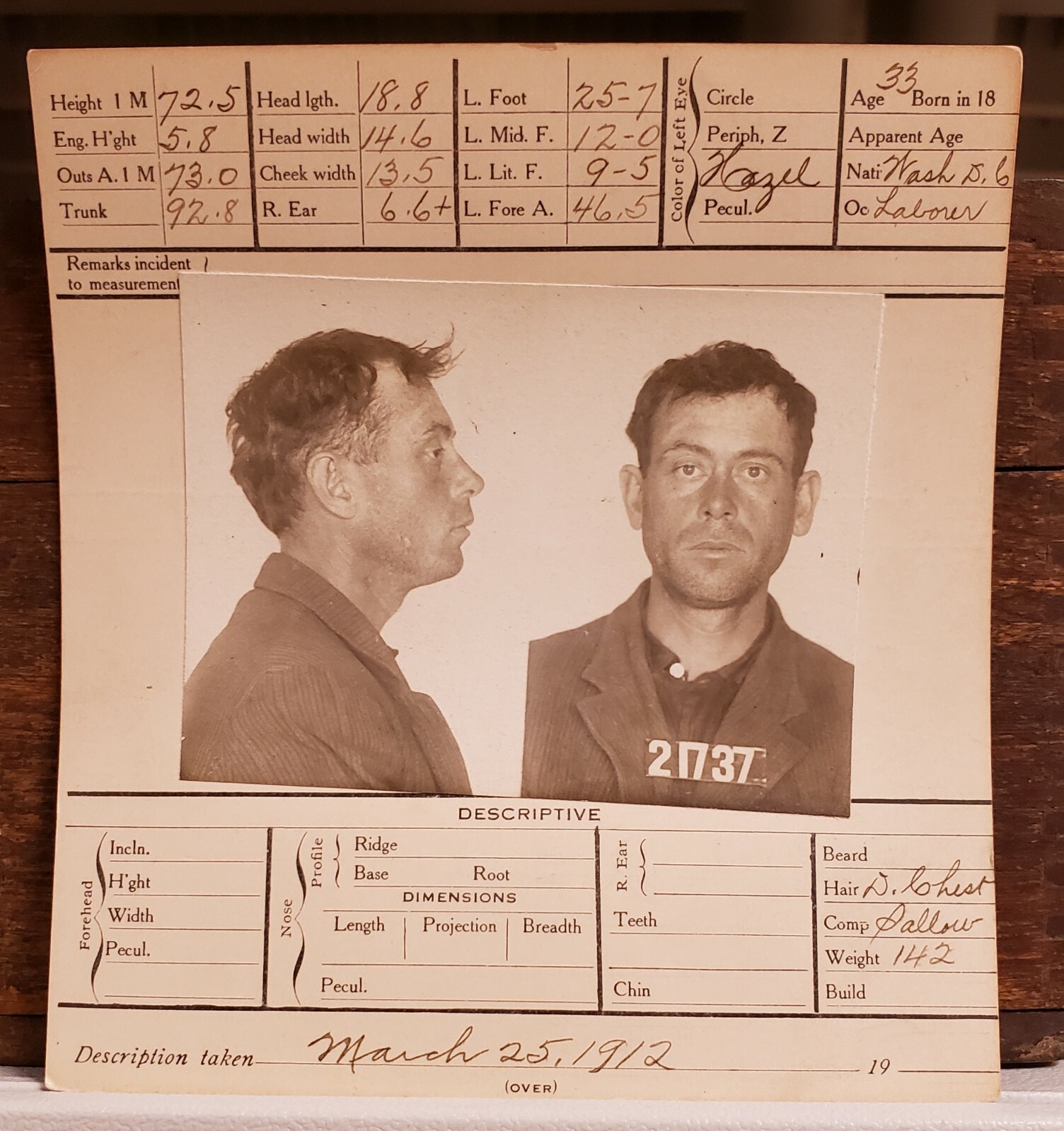 ANTIQUE SAN FRANCISCO CA TATOO PEACOCK SNAKE SHIP STUMP MUGSHOT ...