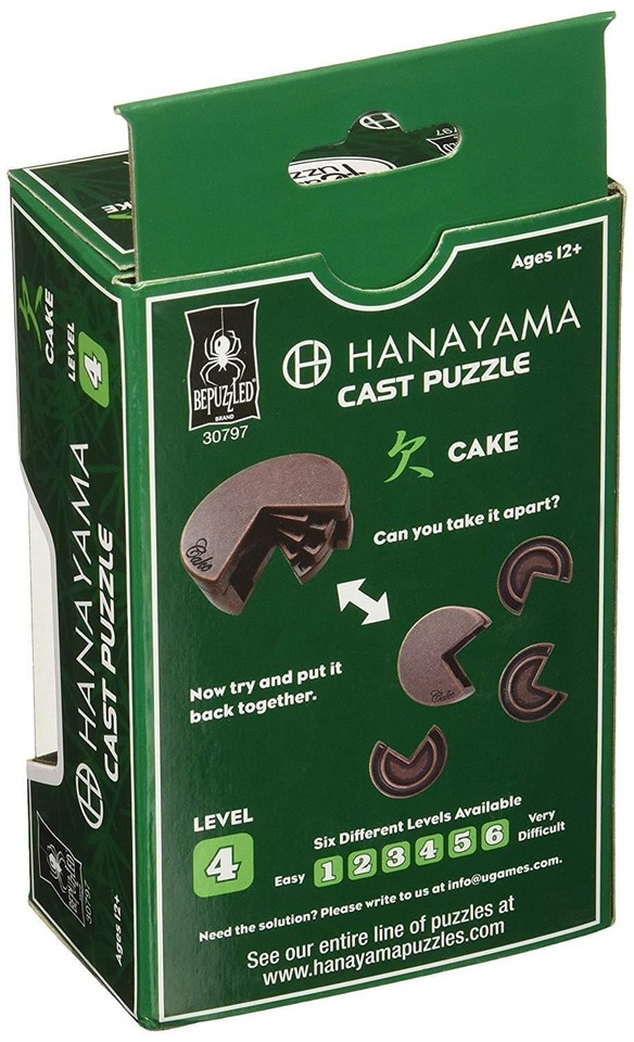 Hanayama Level 4 Cast Metal Brain Teaser Puzzle - Cake | eBay
