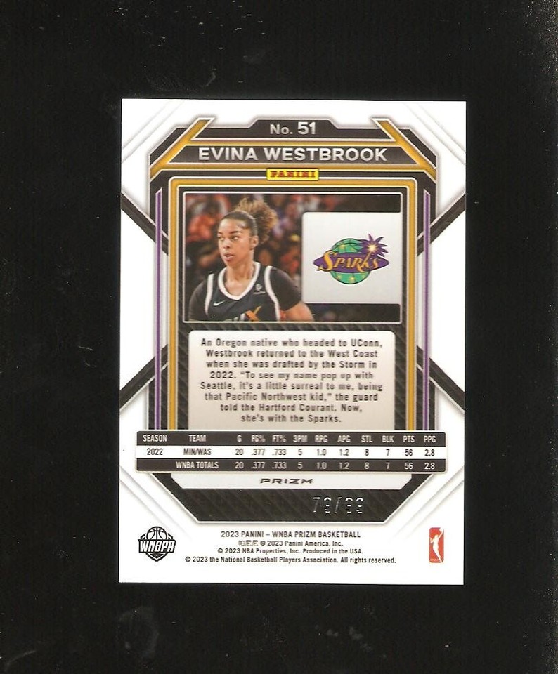 evina westbrook 2023 wnba box set card /99, phoenix mercury | eBay