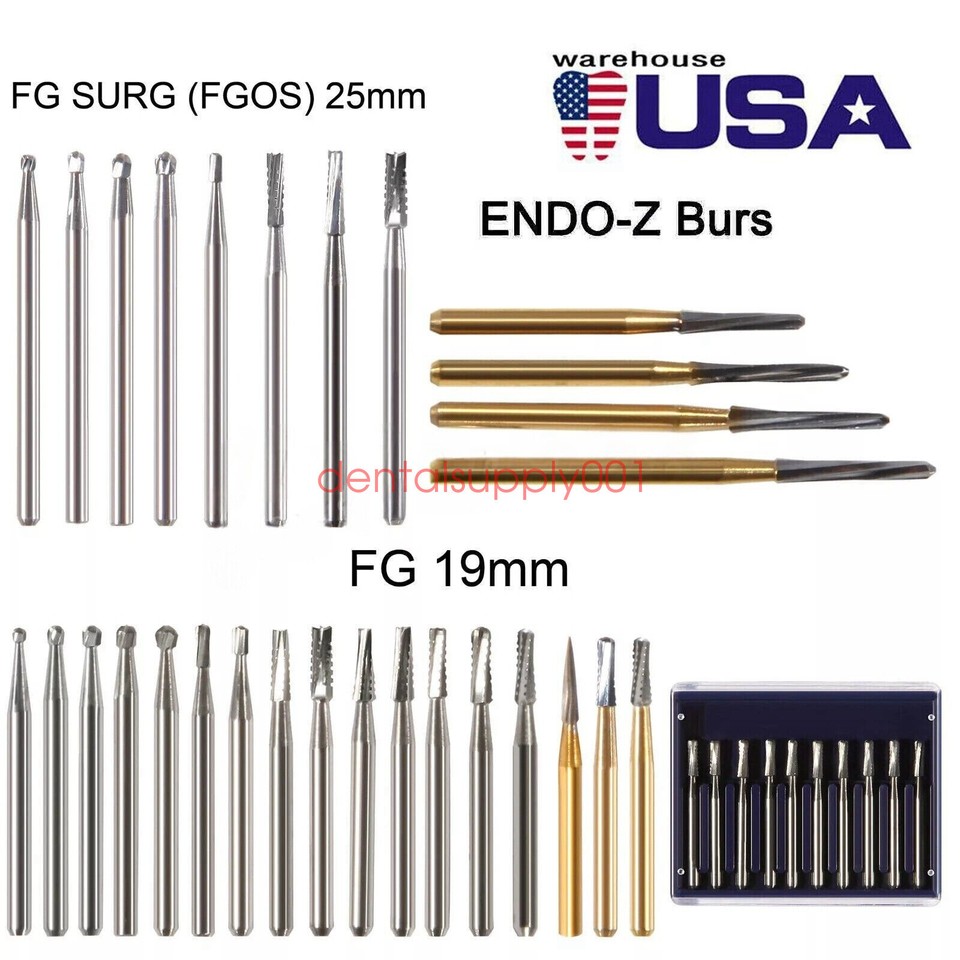10-100Pcs Dental Carbide Burs for High Speed Handpiece Round Cone Bur ...