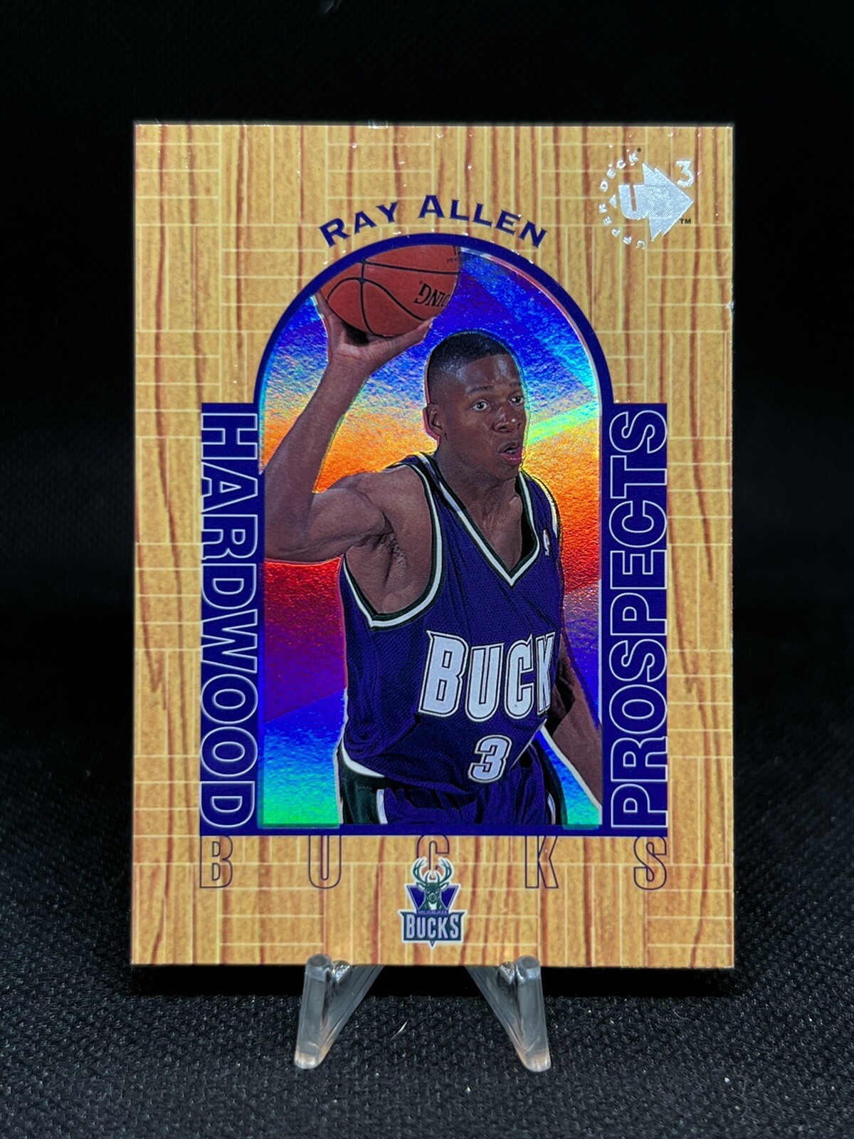Ray Allen 1996 UD3 HARDWOOD PROSPECTS Rookie RC #5 Bucks CELTICS CHAMP ...