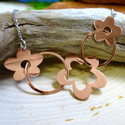 Rose-Gold Flower & Ringlet .925 Silver Bracelet | eBay