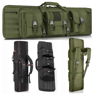 36" Tactical Double Rifle Bag Gun Range Padded Soft Carbine Backpack ...