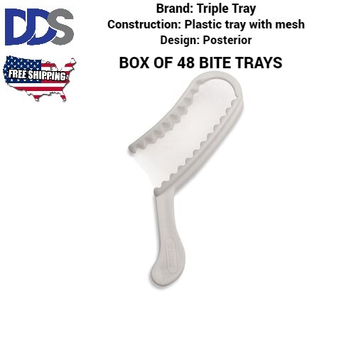 Triple Tray Dual-Arch Impression Trays, Posterior, 48/Box (FAST ...