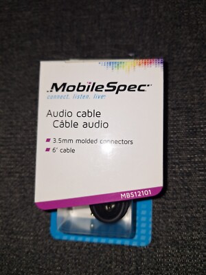 MOBILESPEC AUDIO CABLES 3.5MM JACK TO 3.5MM JACK MBS12101 6' BLACK ...
