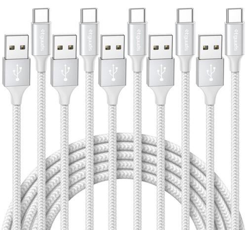 etguuds White USB C Cable 6ft 5-Pack USB to USB C Charger Cable Fast ...