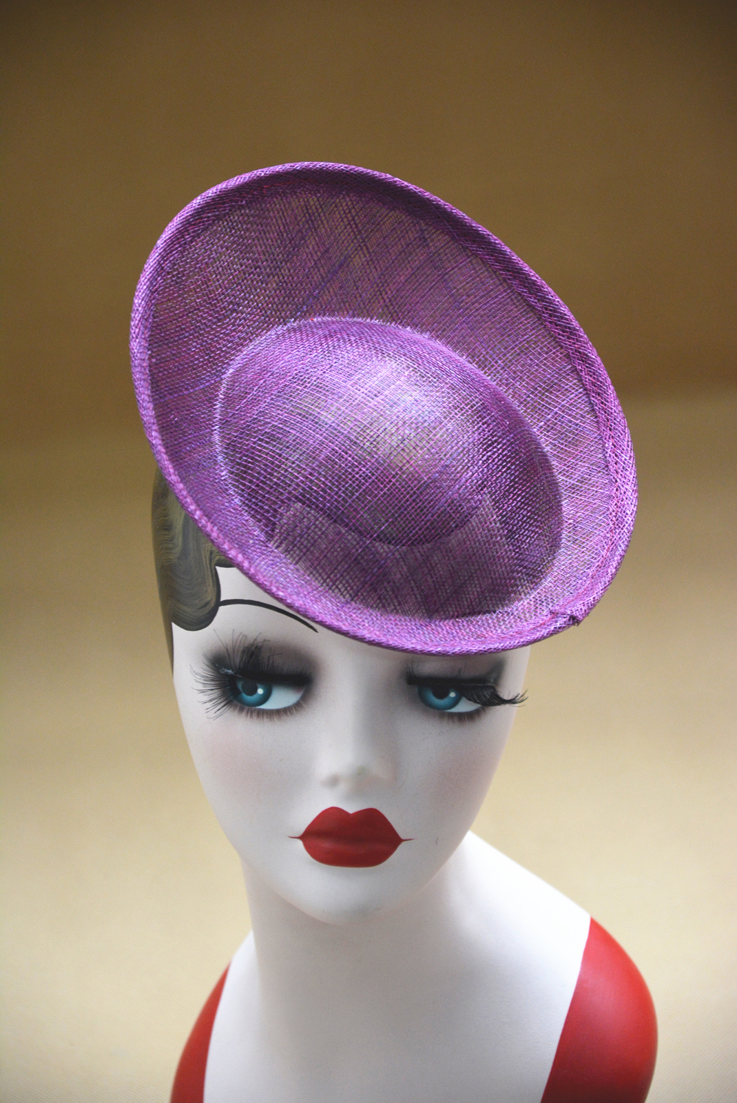 7.9" Round Saucer Sinamay Teardrop Percher Hat Fascinator Millinery ...