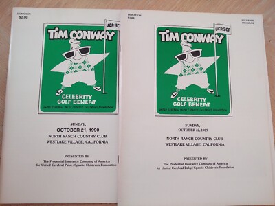 1989 + 1990 Tim Conway Celebrity Golf Benefit Tournament Programs | eBay