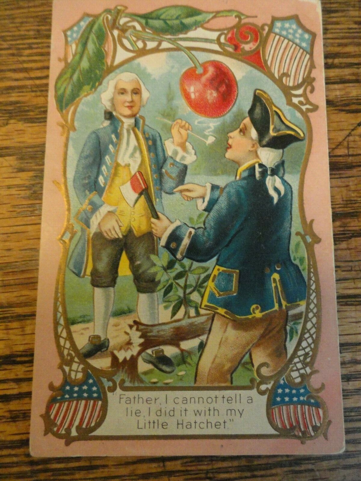 Old PATRIOTIC Postcard - George Washington "Can't Tell A Lie" - GREAT ...