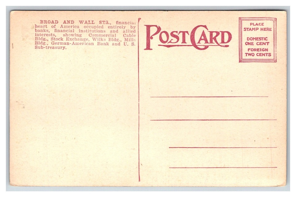 Broad & Wall St. Busy Street View New York City ~ Commercial cable ...