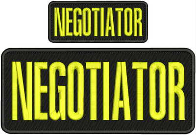 NEGOTIATOR EMBROIDERY PATCH 4X10 & 2X5 HOOK ON BACK BLACK/YELLOW | eBay