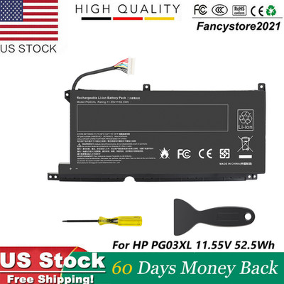 52.5Wh PG03XL Laptop Battery for HP Pavilion Gaming 15-DK 15T-DK 15-EC ...