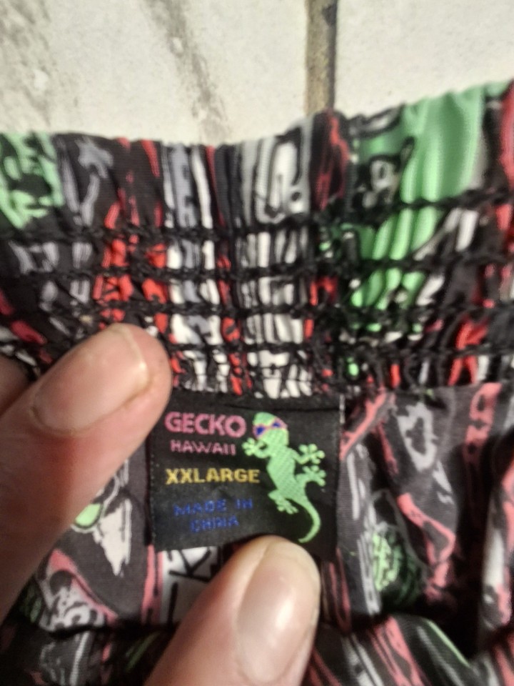 Gecko Baggy Hawaii Tribal Camo Pattern Beach Gym Pants Men's xxLarge ...