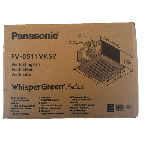 Panasonic WhisperGreen Pick-A-Flow 50/80/110 CFM Exhaust Fan FV ...