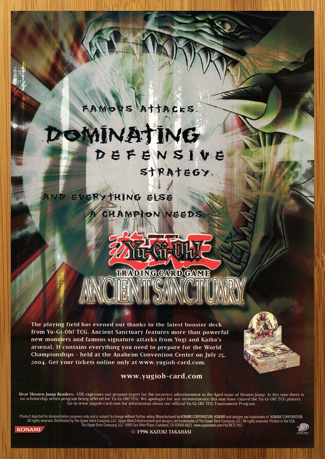 2004 Yu-Gi-Oh! TCG Ancient Sanctuary Print Ad/Poster Trading Cards ...