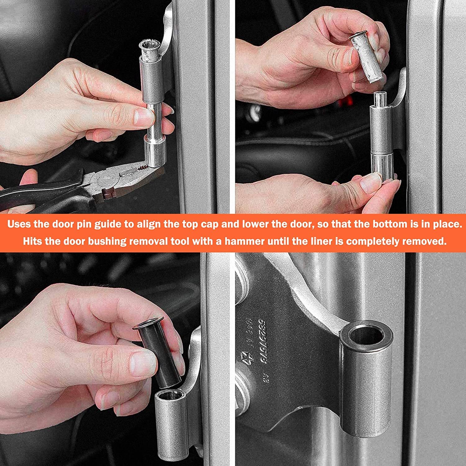Door Pin Guides & Hinge Liners & Bushing Removal Tool For Jeep Wrangler ...