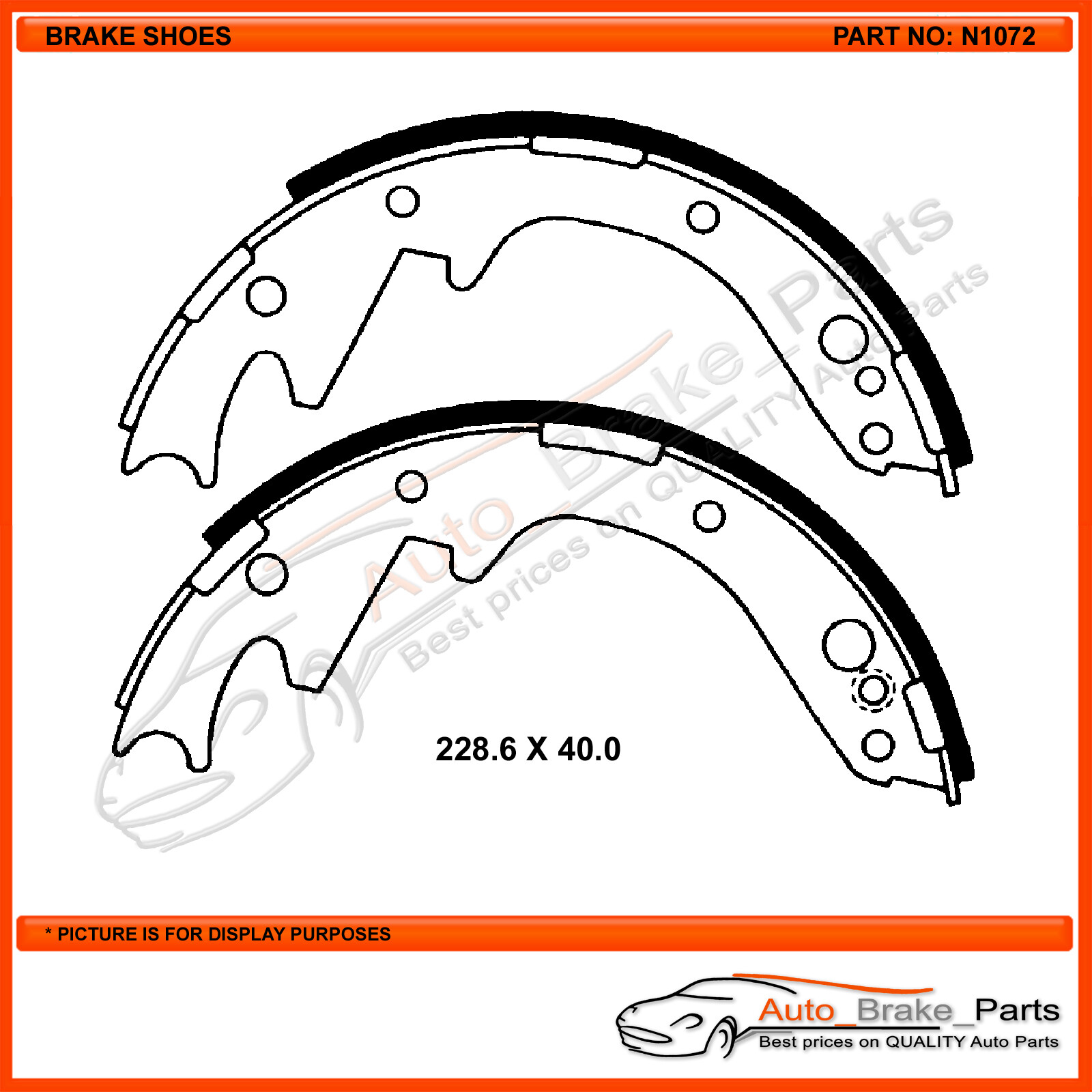CBA Front Brake Shoes for TOYOTA RT40 SEDAN TO CH428074 - N1072 | eBay
