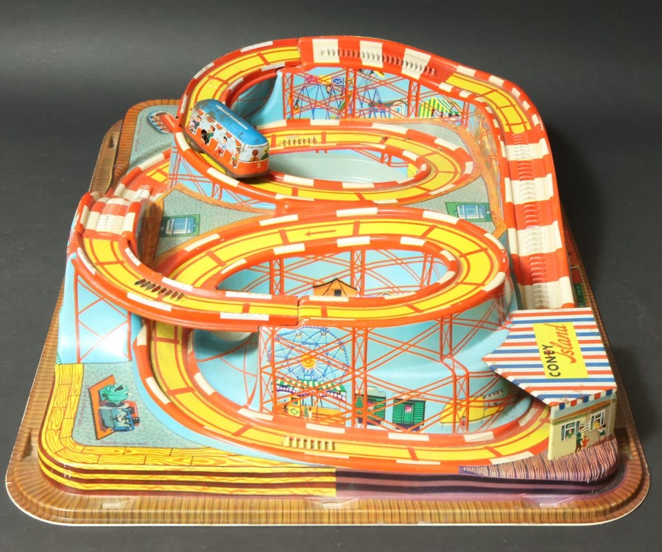 Vintage Technofix Calypso Bus Tin Toy 2 Buses Plastic Track Conny ...