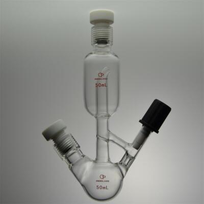 Lab Reaction Schlenk Round Bottom Flask Top Pressure bottle with the ...
