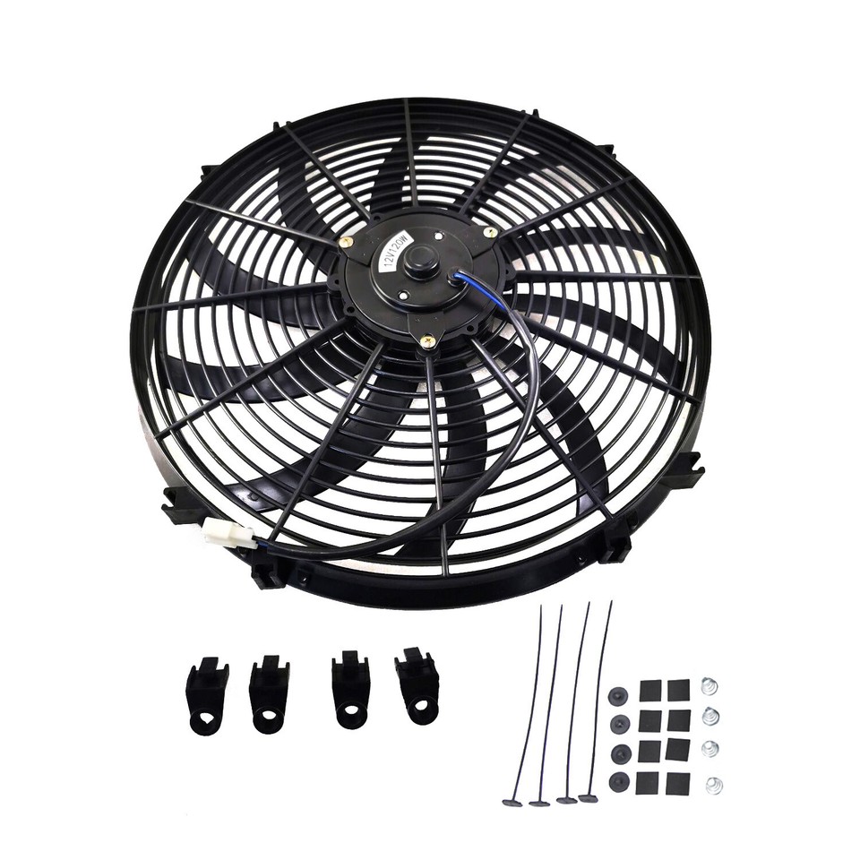 Universal 16 Inch 12V Push Pull Electric Radiator Cooling Fan and Relay ...