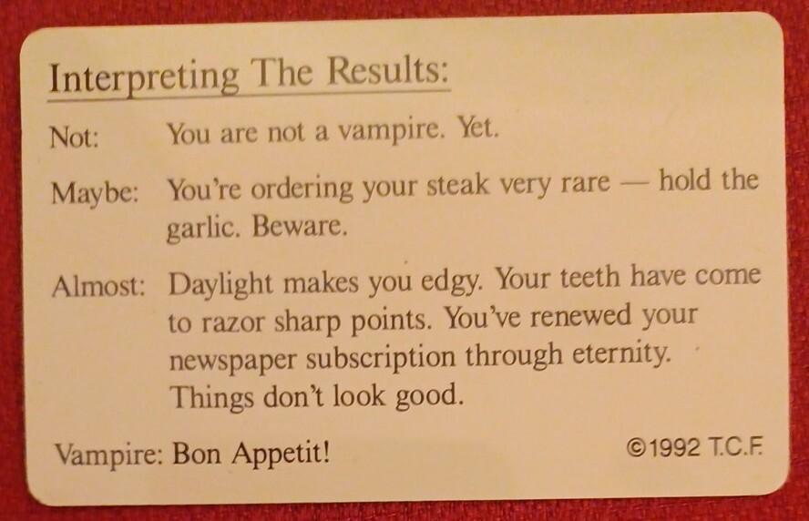 ULTRA RARE Buffy the Vampire Slayer Promotional Am I a Vampire Card ...
