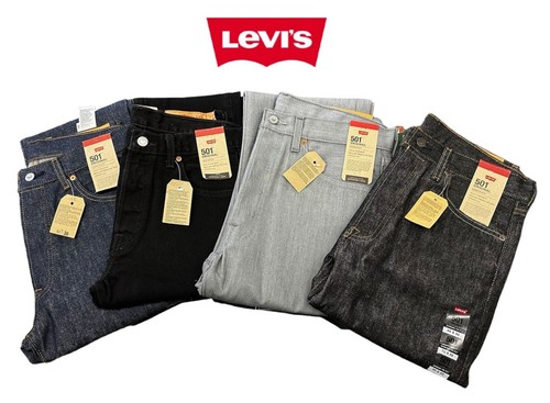 Levis 501 Original Shrink To Fit Button Fly Jeans Rigid Blue Black ...