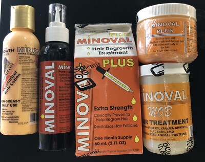 Minoval Plus Hair Dropper + MOB treatment + Pommade + Castor Oil ...