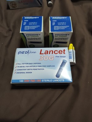 Prodigy Diabetic (100) Test Strips & (100) Lancets - Expires 9/2024 | eBay