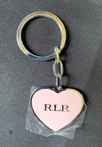 New Silver Tone Pink RLR Heart Keychain Keyring | eBay
