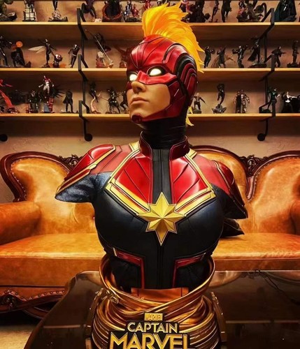 Queen Studio Replica Super Hero 1/1 Captain Marvel Bust Resin Painted ...