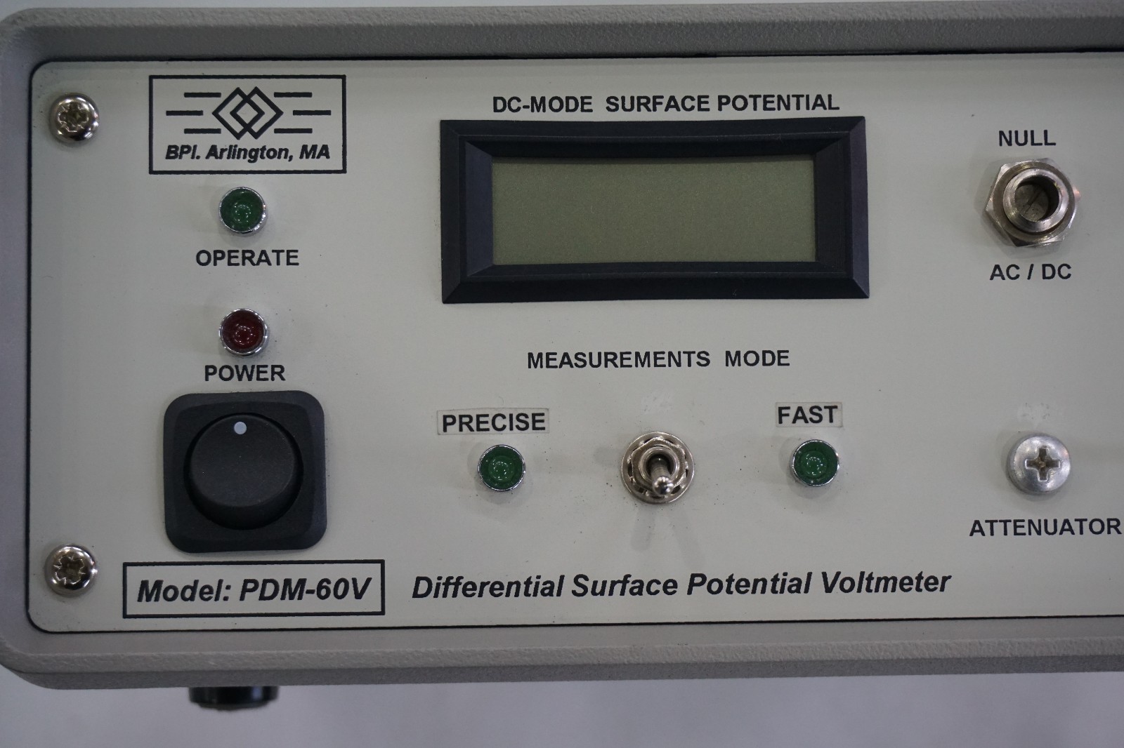 BPI ARLINGTON,MA DIFFERENTIAL SURFACE POTENTIAL VOLTMETER PDM-60V FREE ...