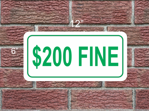 $200 Fine Green Lettering on White Metal Sign | eBay