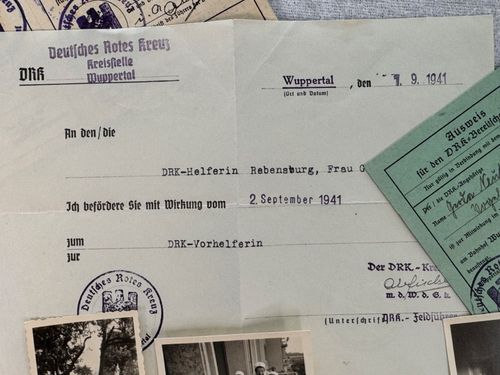 ORIGINAL WW2 - WWII GERMAN RED CROSS GROUP FOR GERDA NEUTZLER OF ...