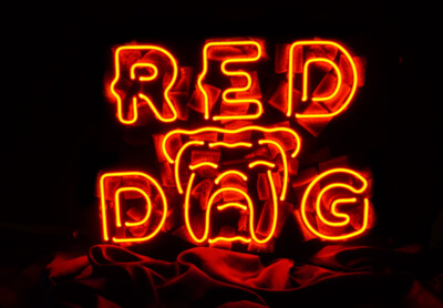 20" RED DOG Real Glass Neon Sign Light Bar Wall Garage Decor Neon Gift ...