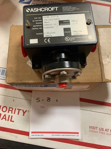 NEW ASHCROFT B420B XC4FSJK 30-500 psi range PRESSURE SWITCH 125/250V-AC ...