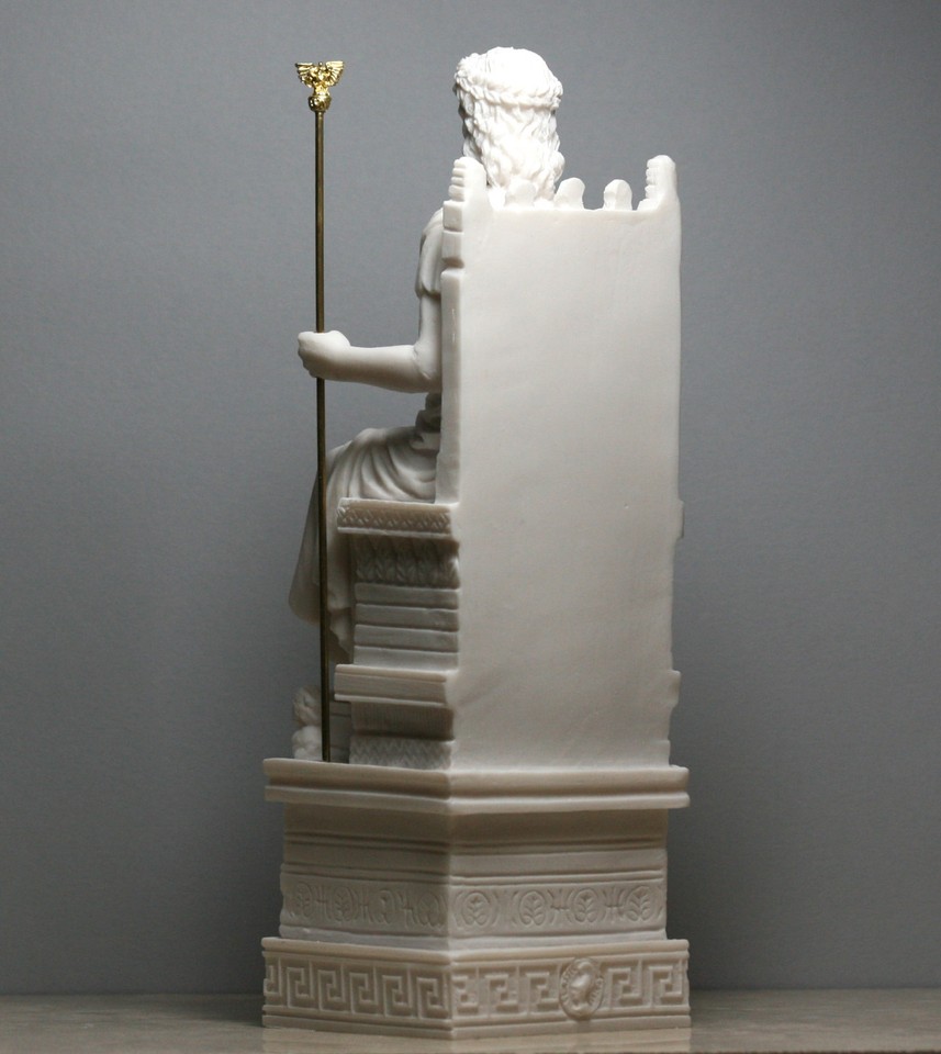King of gods Zeus Jupiter Greek Roman Statue Figure Sculpture Deco 10.6 ...