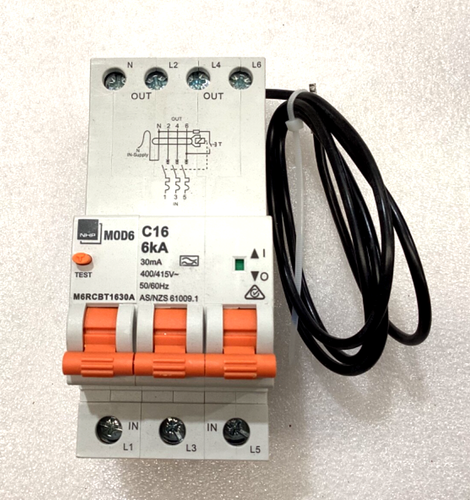 NHP MOD6 16A Circuit Breaker with Overload Protection 415V (M6RCBT1630A ...