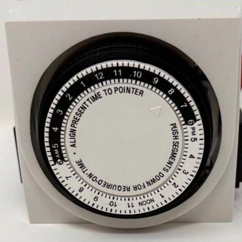 Dual Outlet Mechanical Timer FD60-U2 Two Plugs Security On Off 3 Prong ...