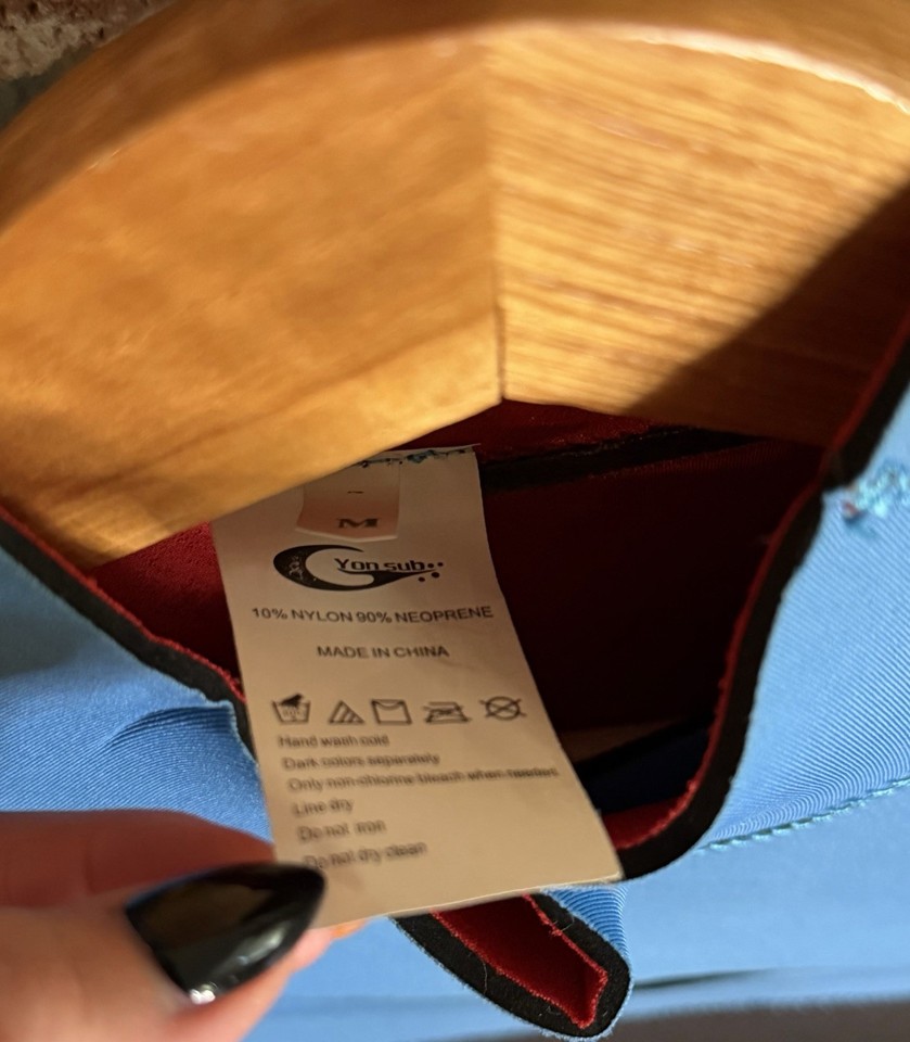 Yon Sub Men’s Full Body Neoprene Wetsuit - Black and Blue, Size Medium ...