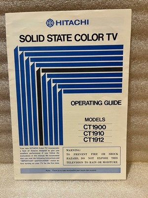 OEM Hitachi Color TV Operating guide Ct1900 CT1910 CT1912 Original NOT ...