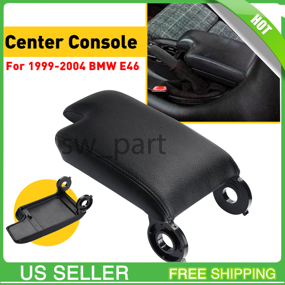 Center Console Lid Armrest Arm Rest Cover black For BMW E46 3 Series 99 ...