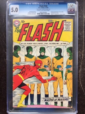 FLASH #105 CGC VG/FN 5.0; CM-OW; 1st Silver Age Flash in his own title ...