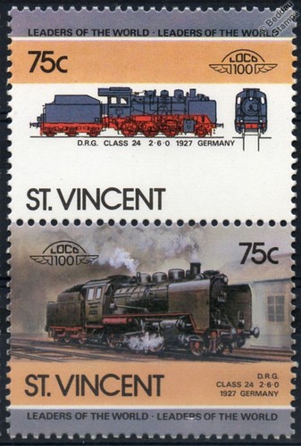 1927 DRG Class 24 2-6-0 (Deutsche Reichsbahn Germany) Train Stamps ...
